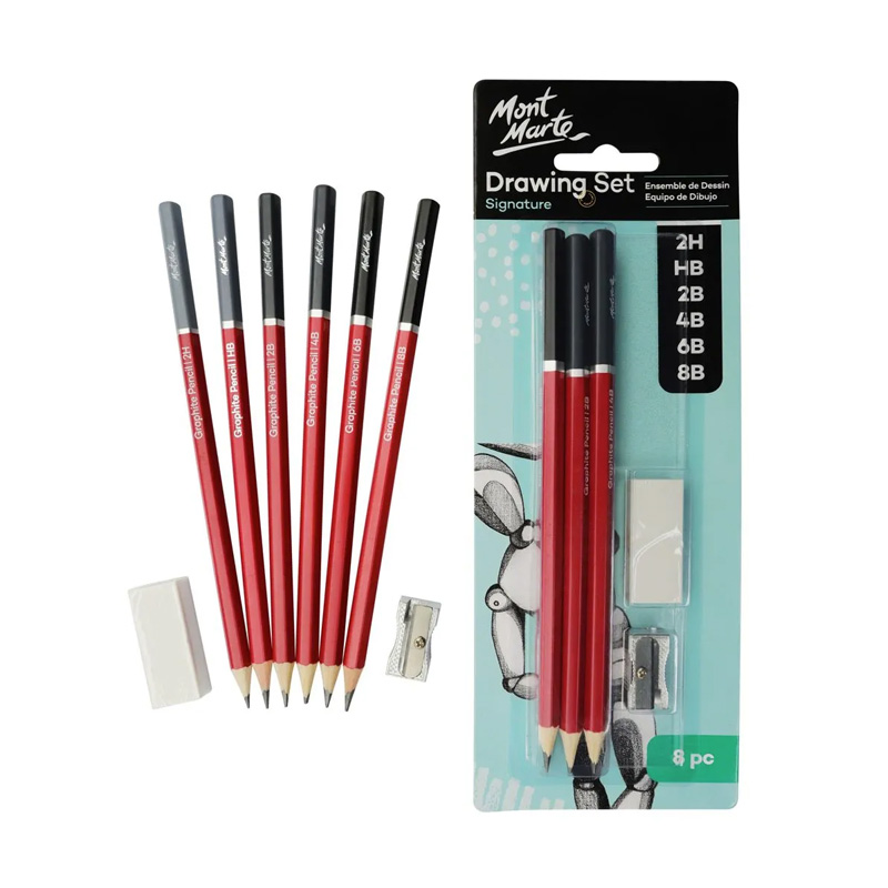 Graphite Pencil Set 8pc, Myanmar Lifestyle